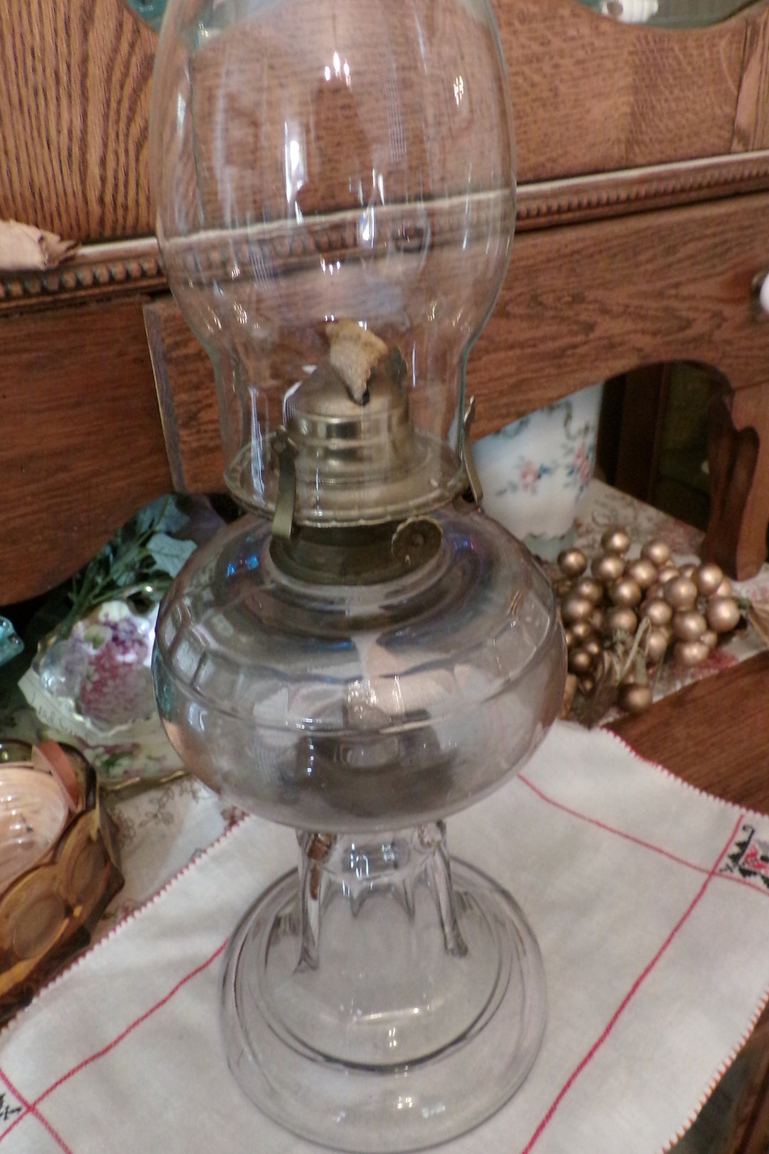 Antique Kerosene Lamp, Oil Lamp, Hurricane Lamp, Complete, Early 1900's ...