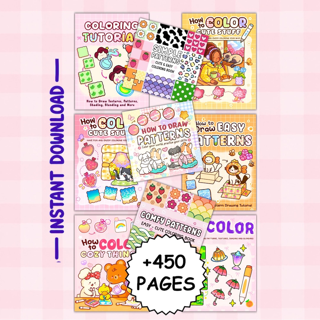 How to Draw Easy Patterns Coloring Book Pack: & Bold Designs (PDF + PNG ...