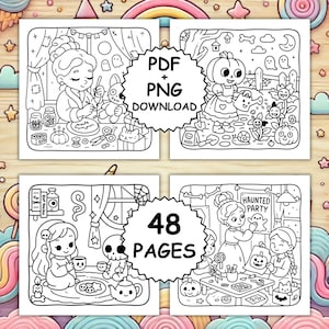 Spooky Moments Bold and Easy Halloween Coloring Book | 48 Cute & Creepy ...