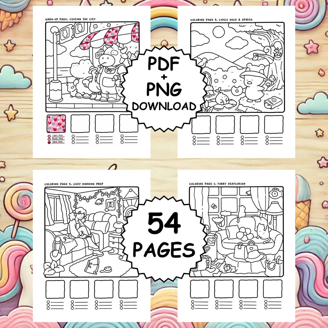 How to Draw Patterns: Easy Coloring Book (54 Pages, PDF & PNG) - Etsy