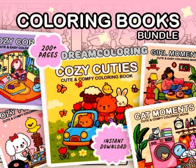 Coco Wyo Cute Coloring Book Bundle, 200+ Pages (PDF & PNG) - Etsy