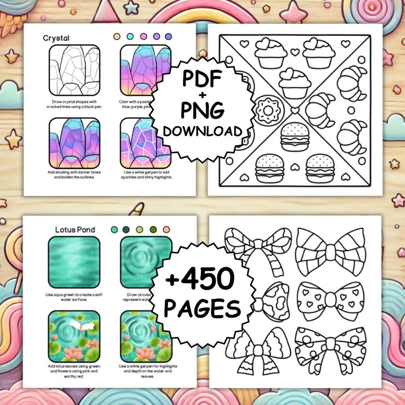 How to Draw Easy Patterns Coloring Book Pack: & Bold Designs (PDF + PNG ...
