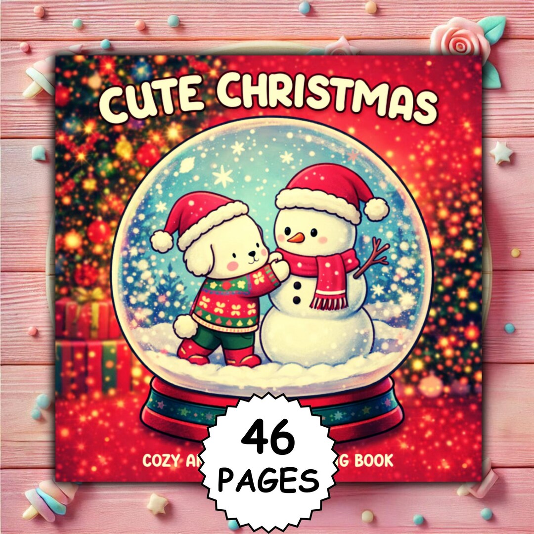 Cute Christmas – Bold and Easy Coloring Book, 46 Cute Cozy Holiday ...