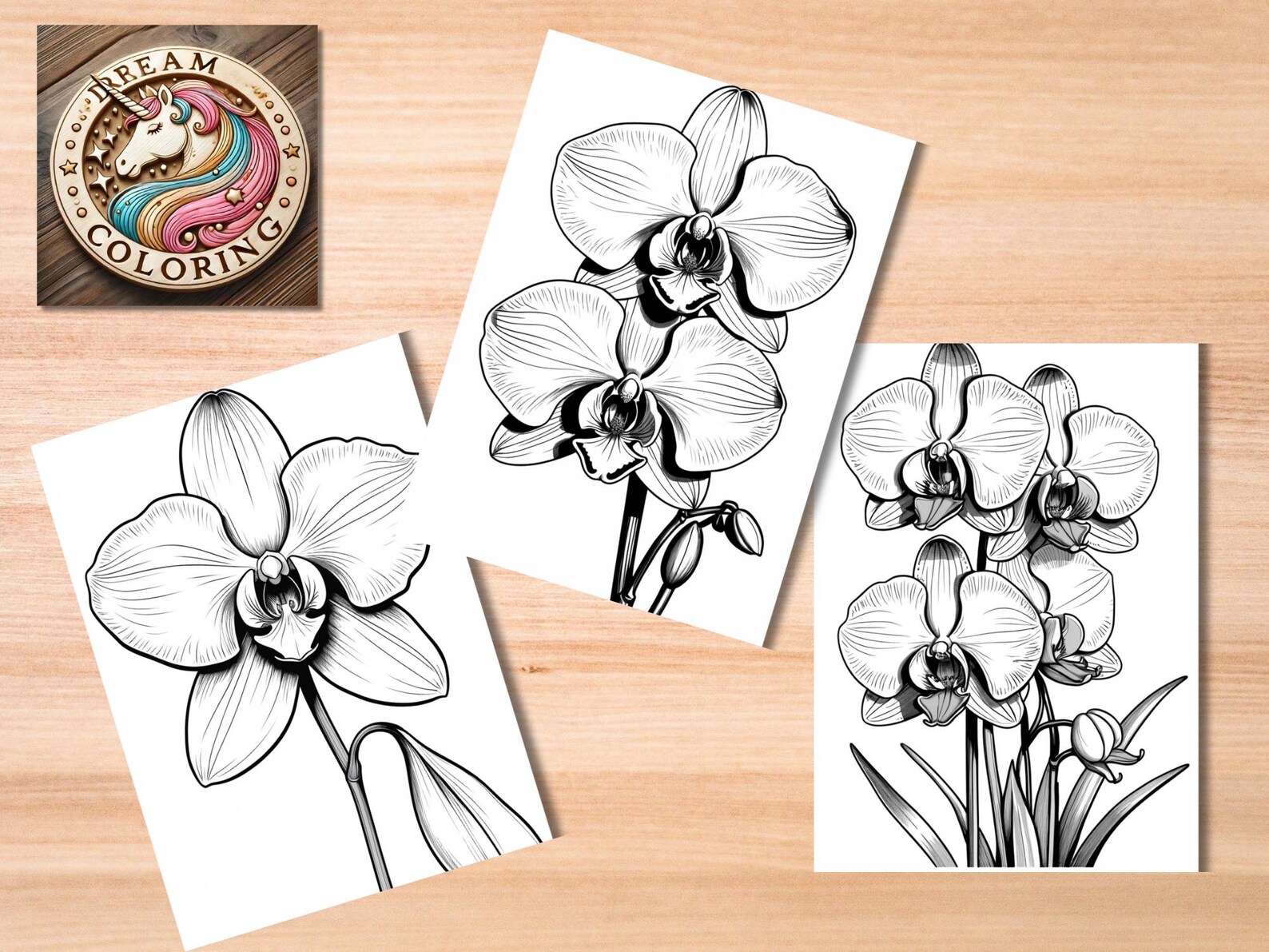 Orchid Coloring Book: 45 Botanical Grayscale Pages (printable PDF) - Etsy