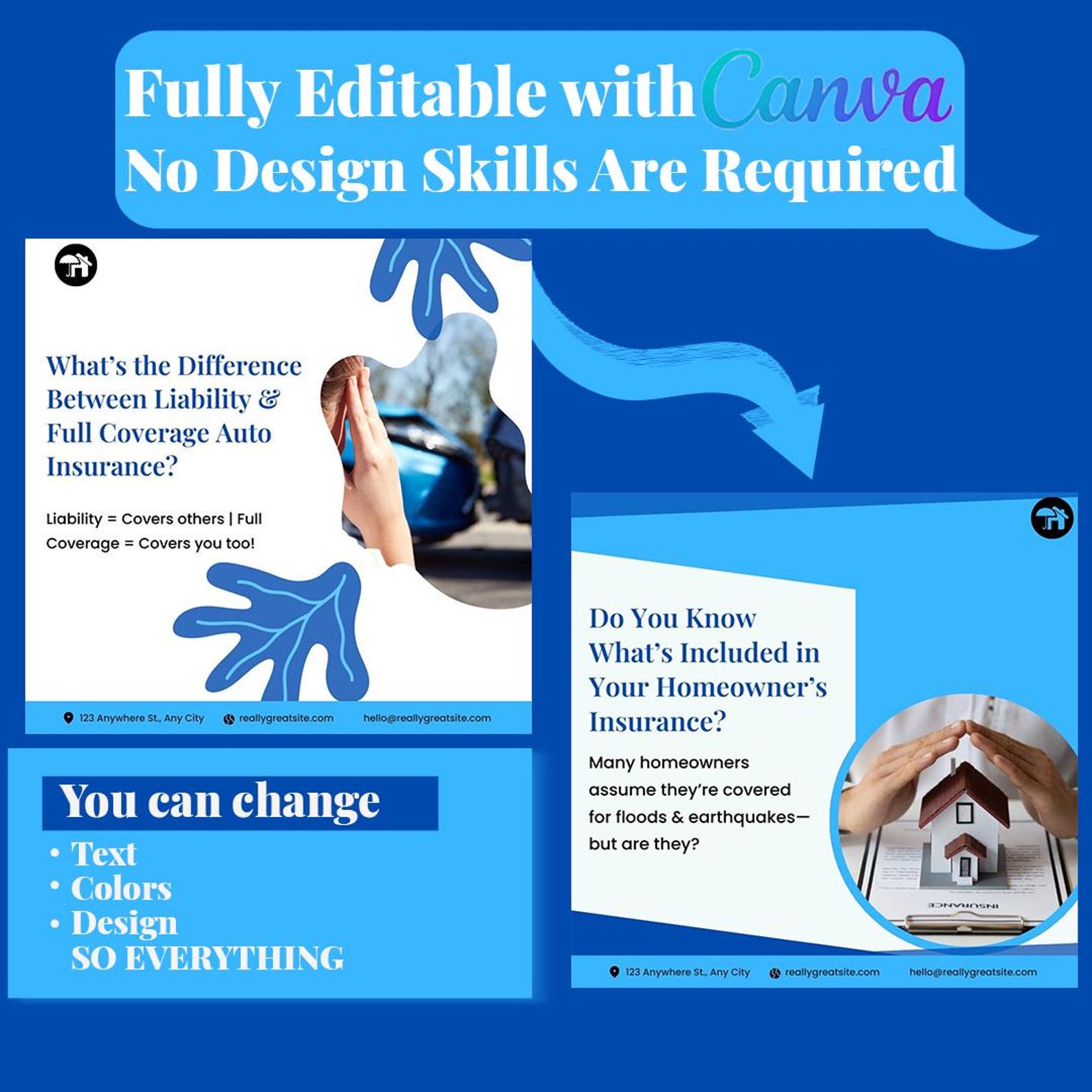 Insurance Agent Social Media Templates: 250 Editable Canva Posts - Etsy