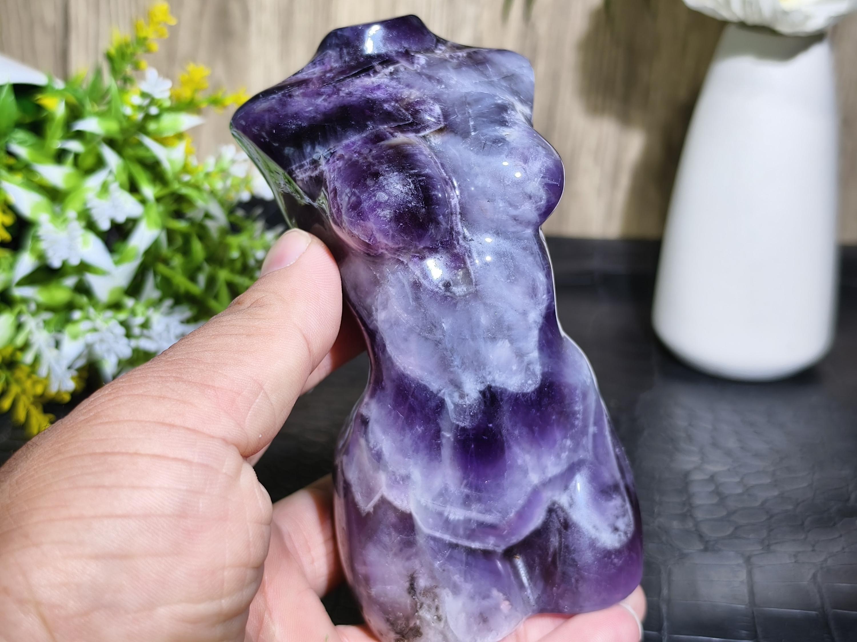 Amethyst Goddess Sculpture: Hand-carved Crystal Torso Figurine - Etsy