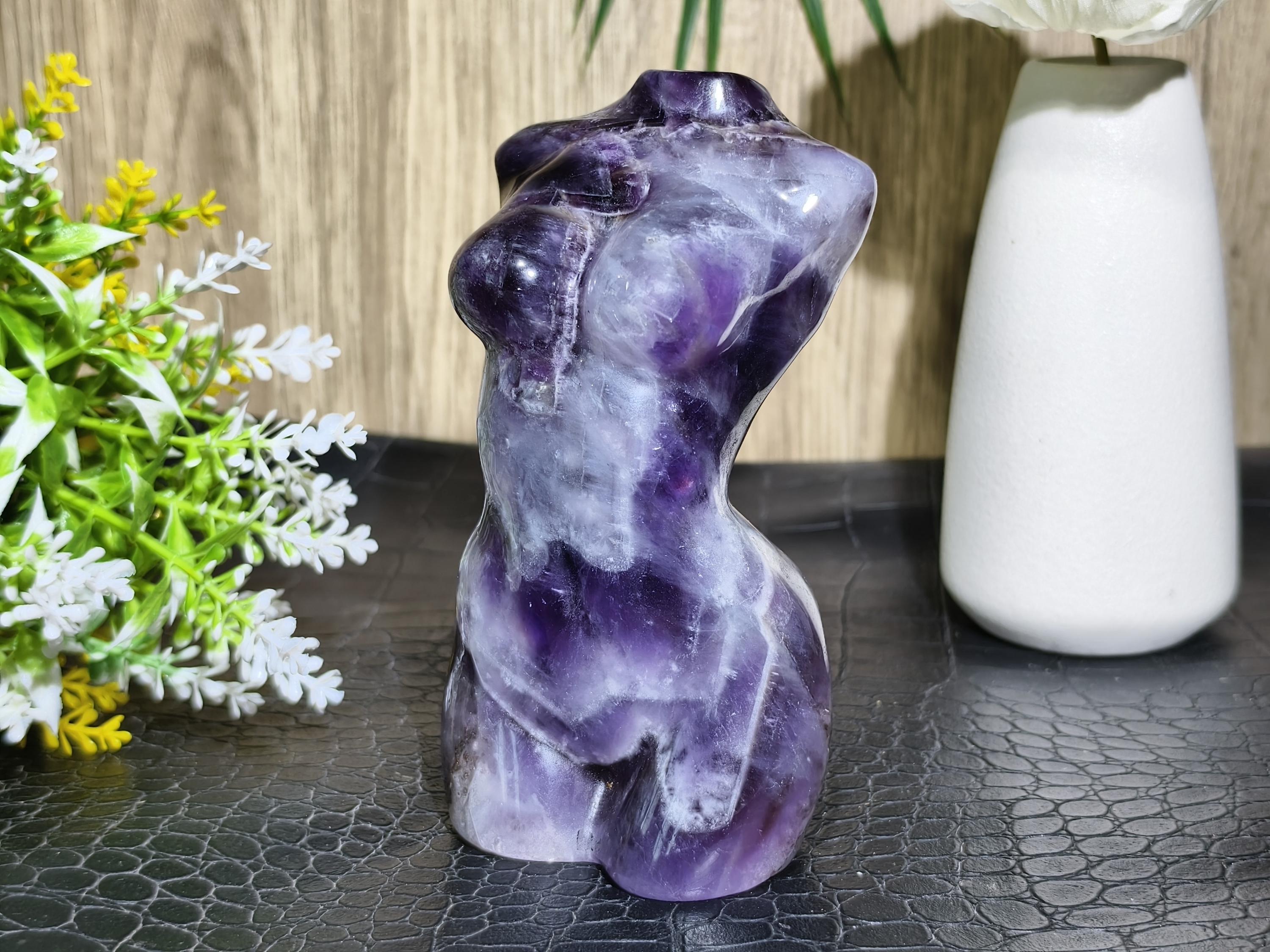 Amethyst Goddess Sculpture: Hand-carved Crystal Torso Figurine - Etsy