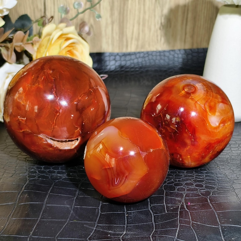 Red Agate Geode Ball - Etsy
