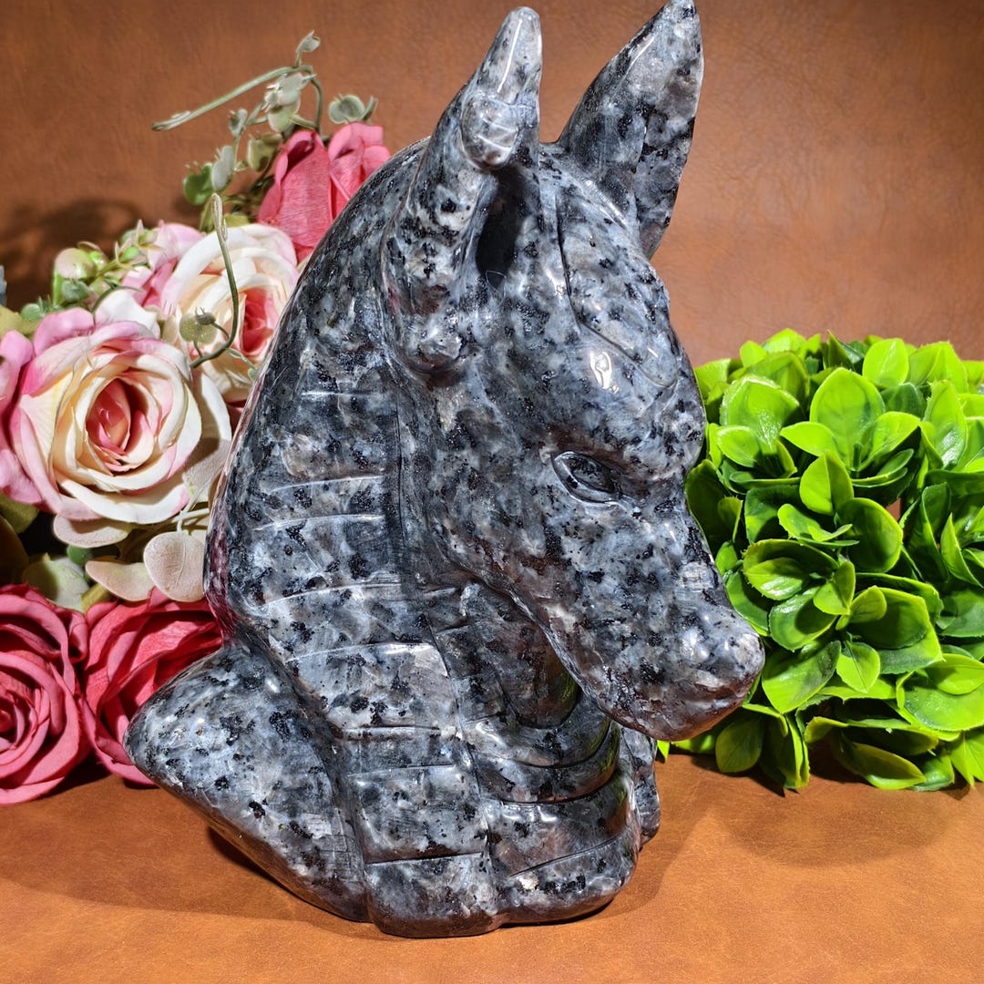 Larvikite Anubis Sculpture: Crystal Grim Reaper - Etsy