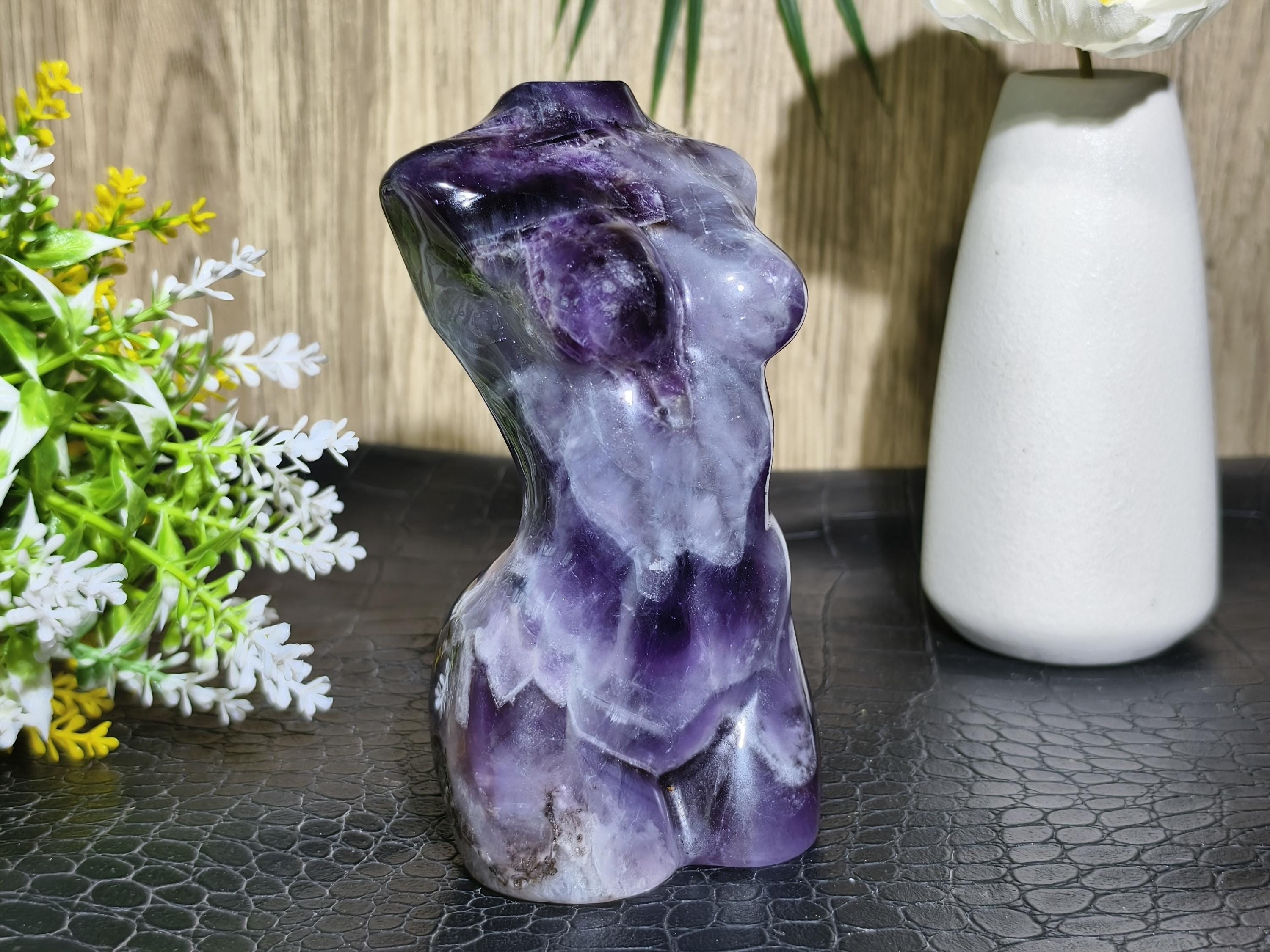 Amethyst Goddess Sculpture: Hand-carved Crystal Torso Figurine - Etsy