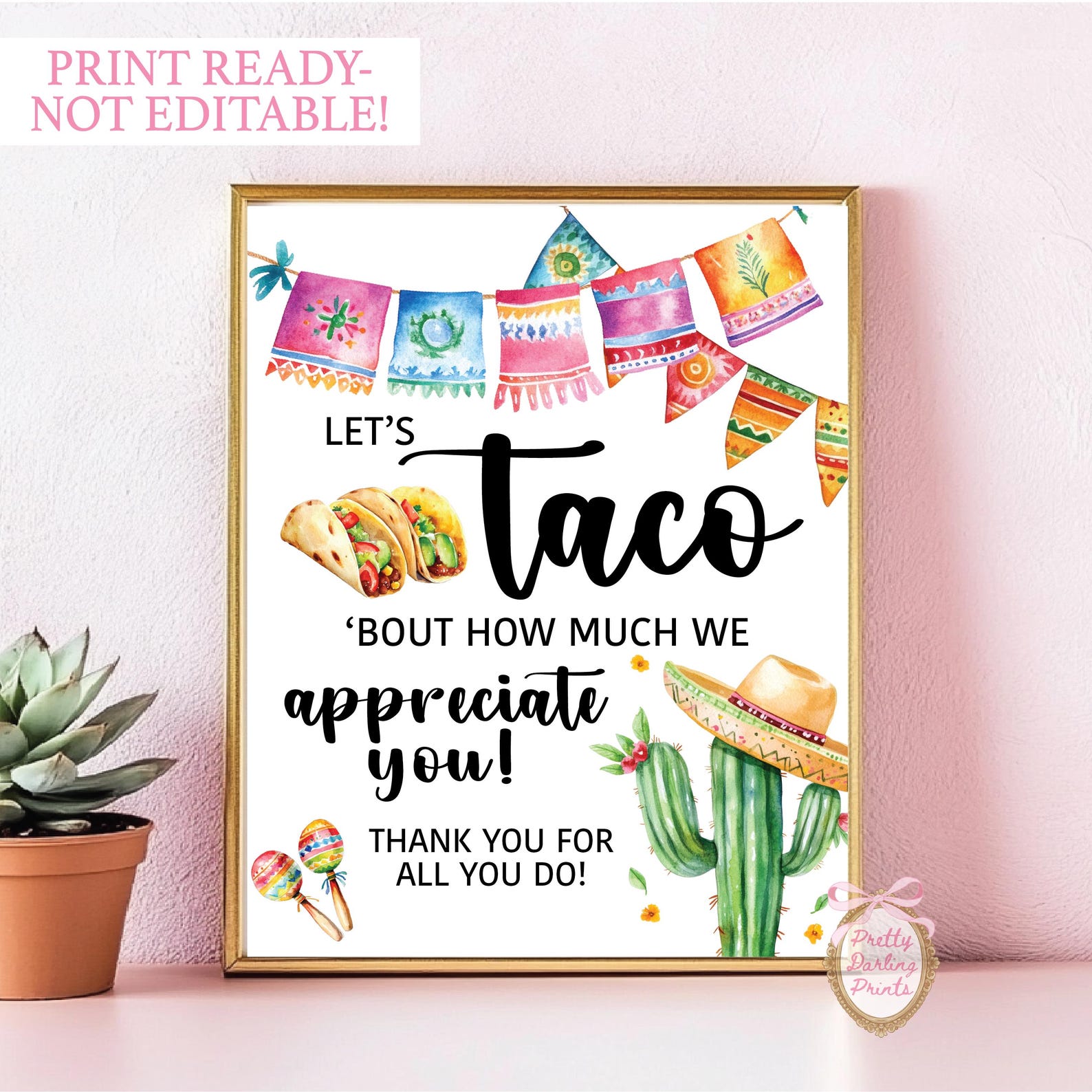 Taco Appreciation Sign Printable Employee Appreciation Staff ...