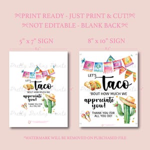 Taco Appreciation Sign Printable Employee Appreciation Staff ...
