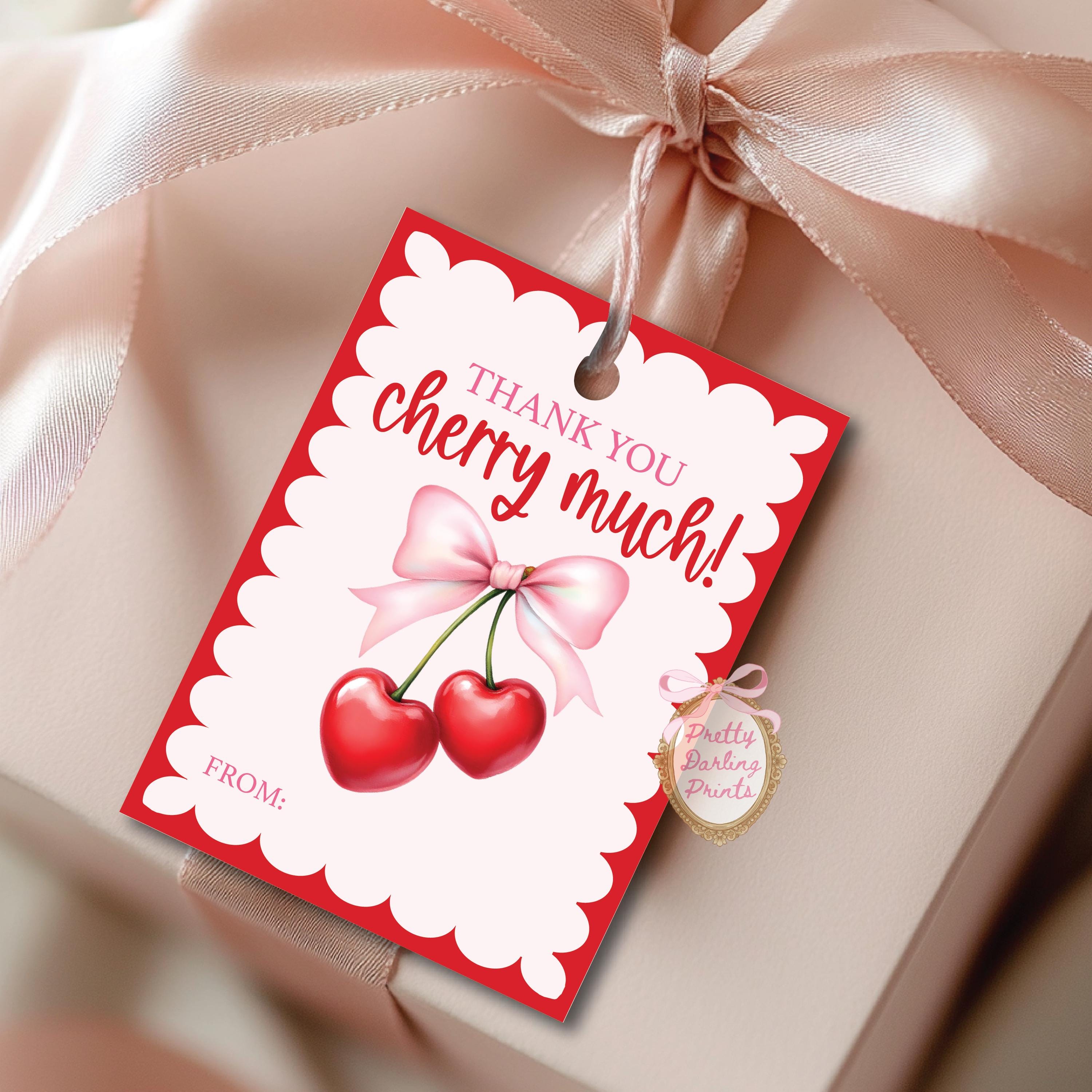 Printable Thank You Gift Tag Cherry Gift Tag DIY Thank You Tag Thank ...