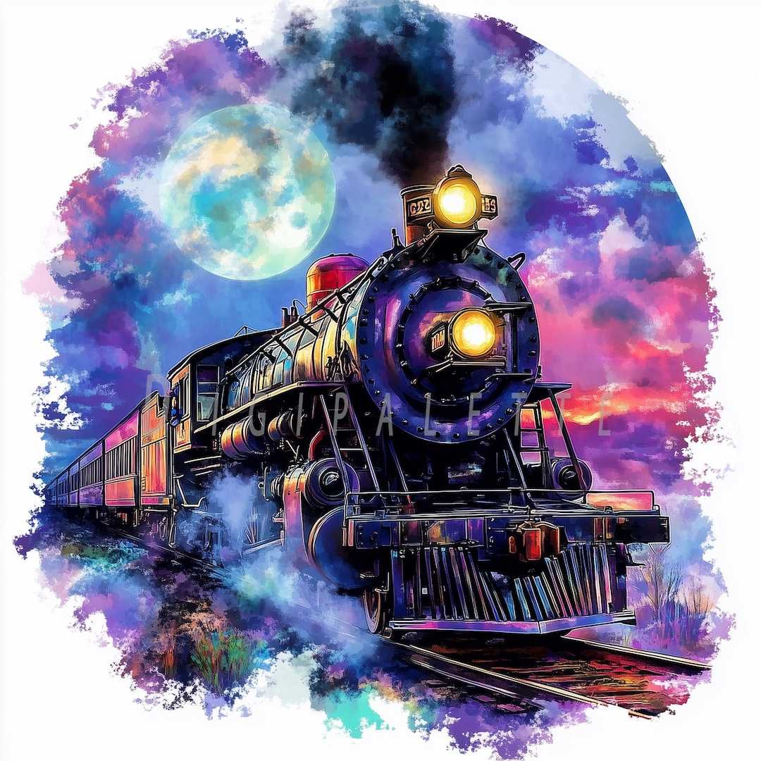 Midnight Train, 12 Clipart Bundle, High Quality Jpegs & Transparent ...