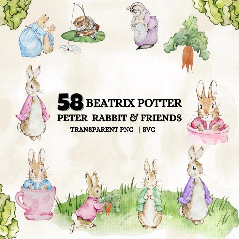 Peter Rabbit Clipart - Etsy