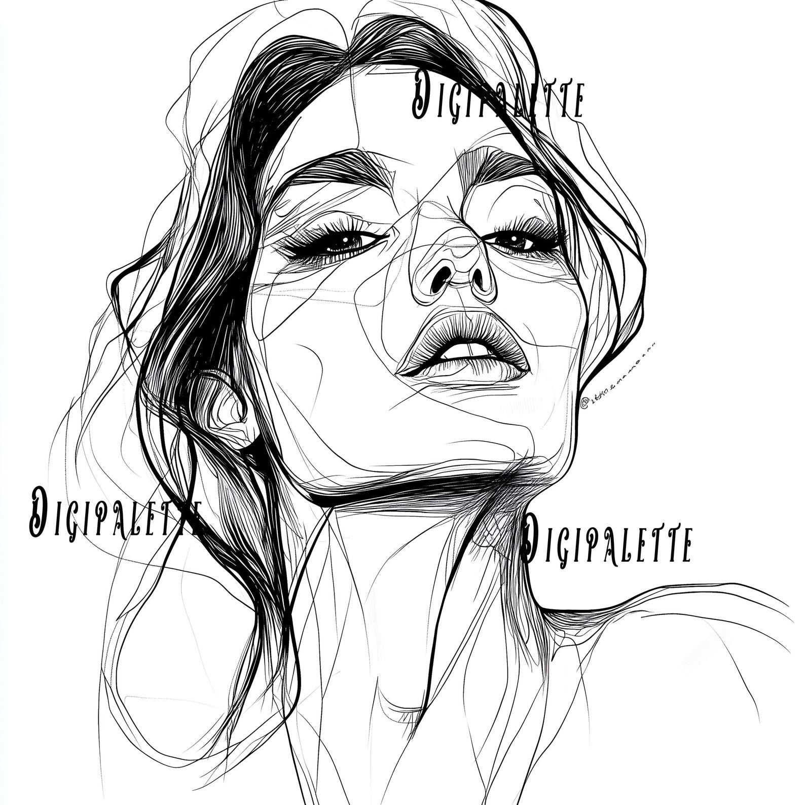 12 Woman Face Clipart | Simple Face Line Art Clipart | High Quality ...