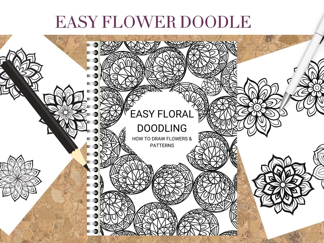 Zendoodle Flower Art, Digital Coloring Sheet, Handmade Doodles, Flower ...