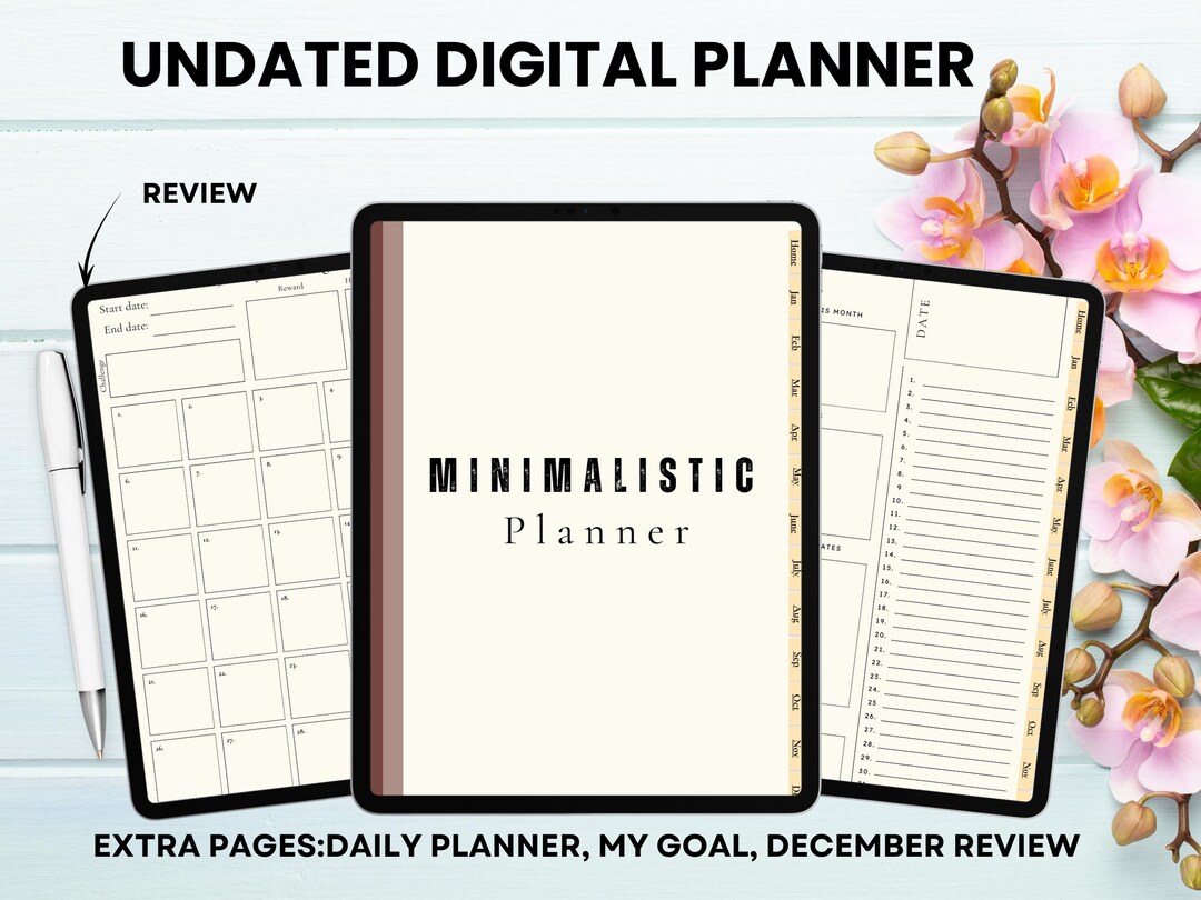Undated Planner 2025, Minimalist Daily Plan, Simple Planner Layout ...