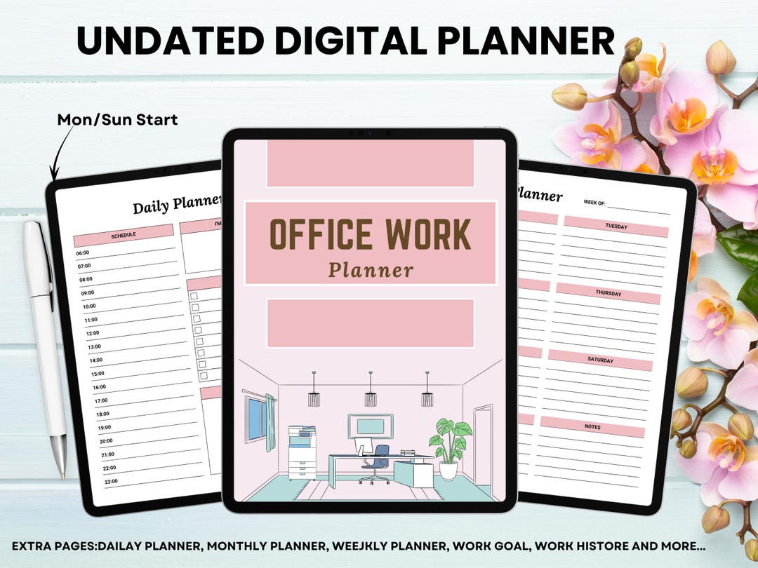 Workday Planner Pro, Office Time Tracker, Productivity Organizer, Daily ...