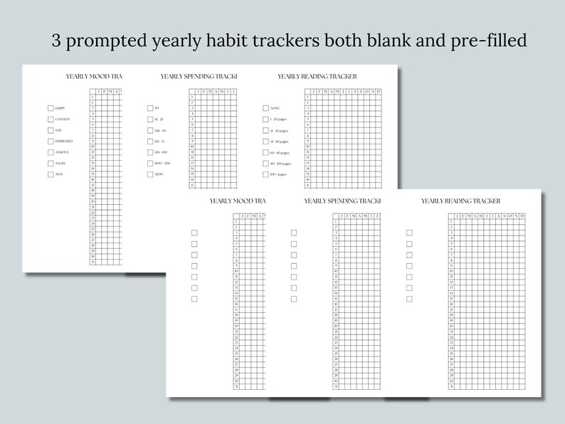 Habit Tracker Bundle Planner Pages Digital Instant Download Routine ...
