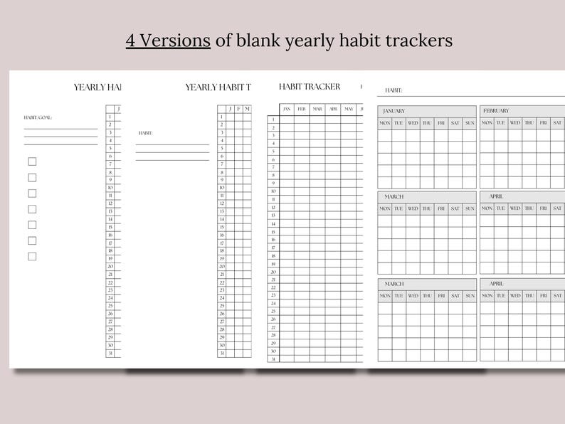 Habit Tracker Bundle Planner Pages Digital Instant Download Routine ...