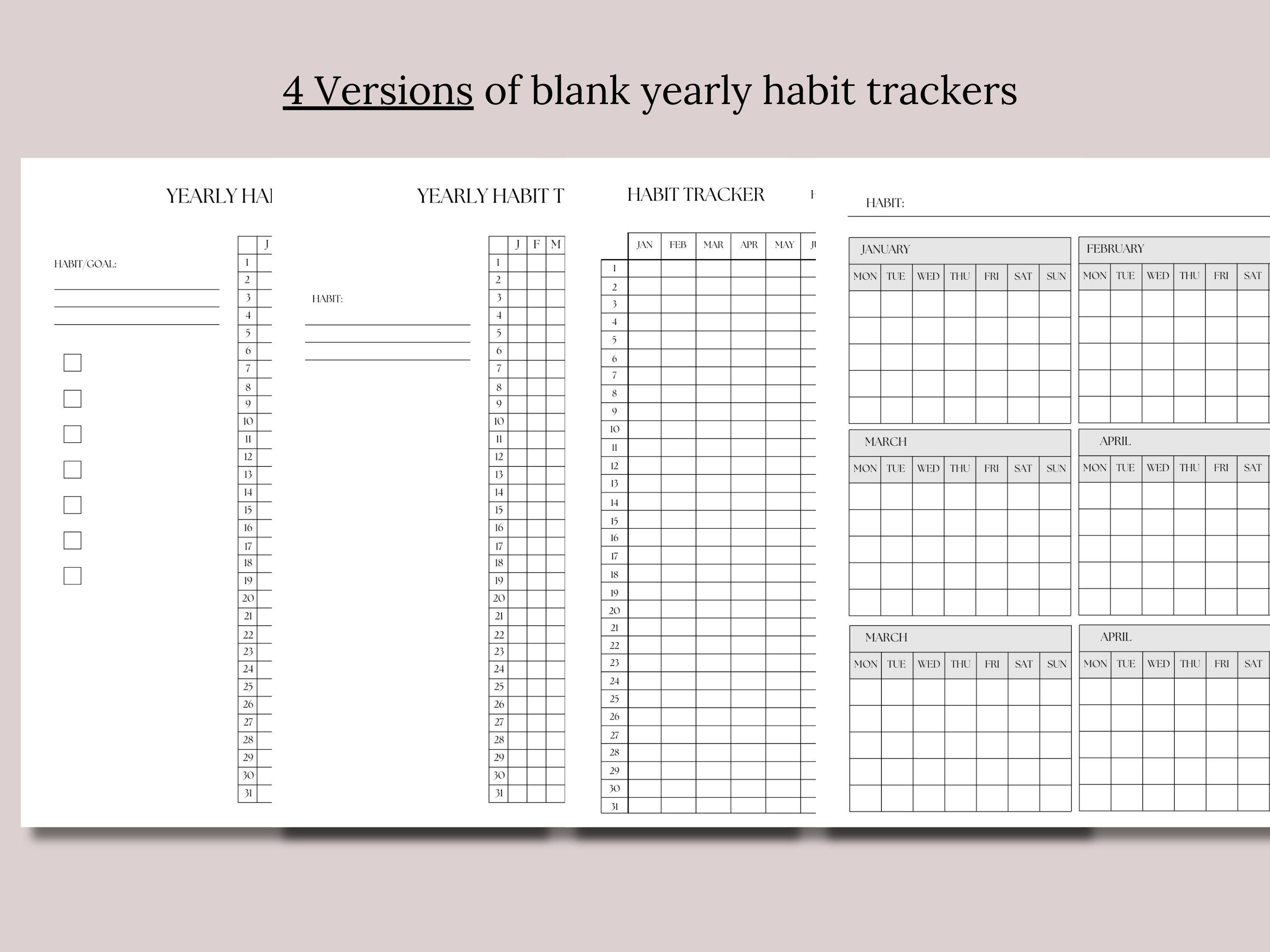 Habit Tracker Bundle Planner Pages Digital Instant Download Routine ...
