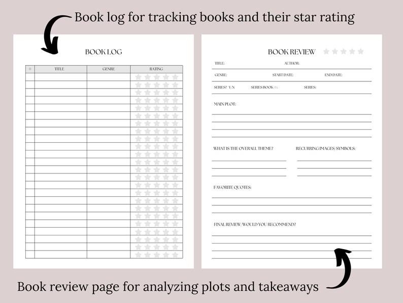 Printable Reading Planner PDF Instant Download Book Planner Pages for ...