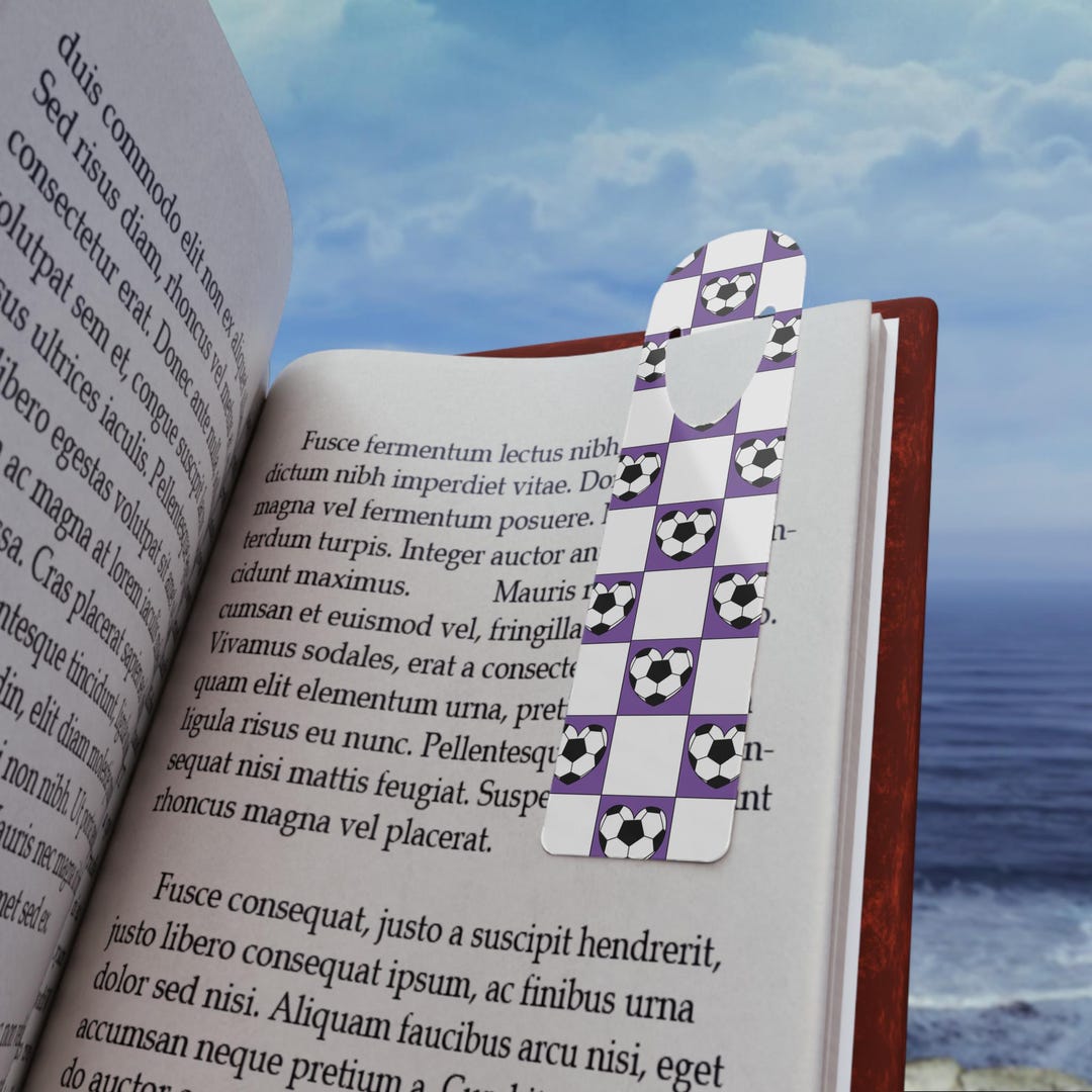 Soccer Lover Bookmark - Checker Pattern With Heart-shaped Soccer Balls ...