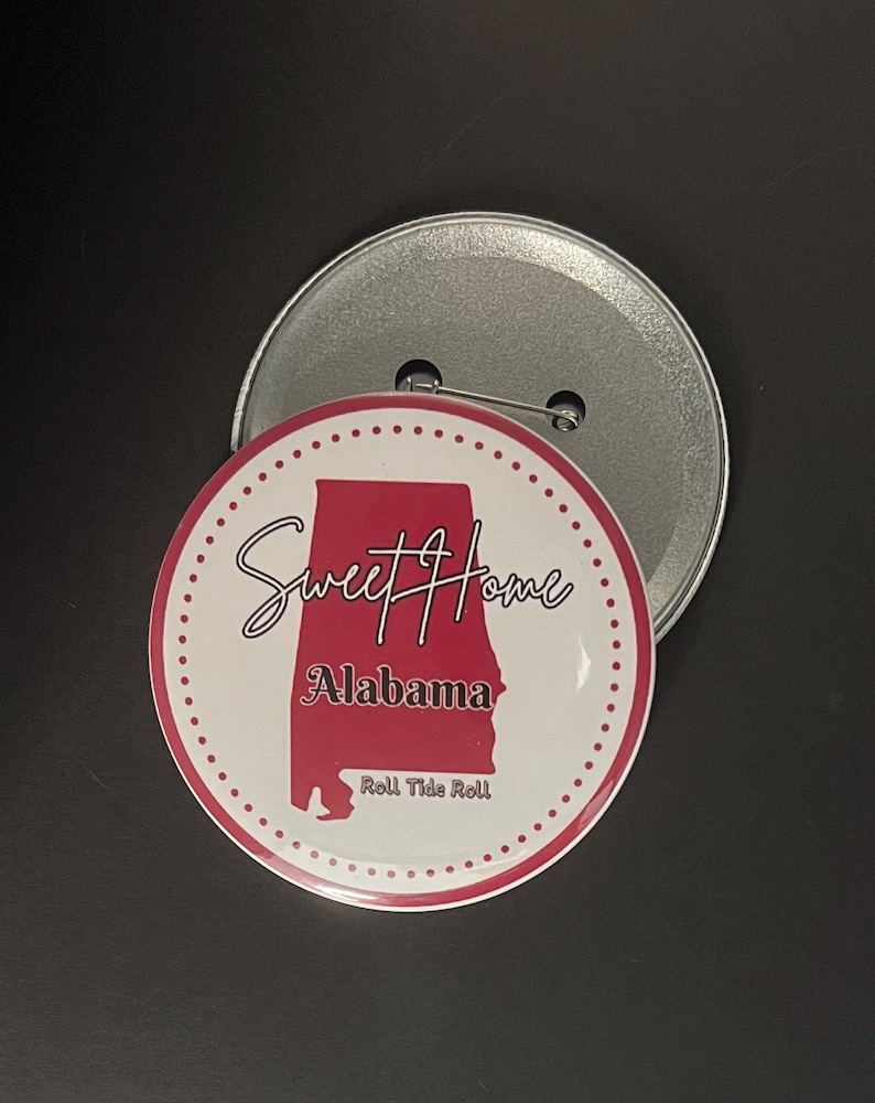 3” Gameday School Spirit Buttons University of Alabama Roll Tide Lank ...
