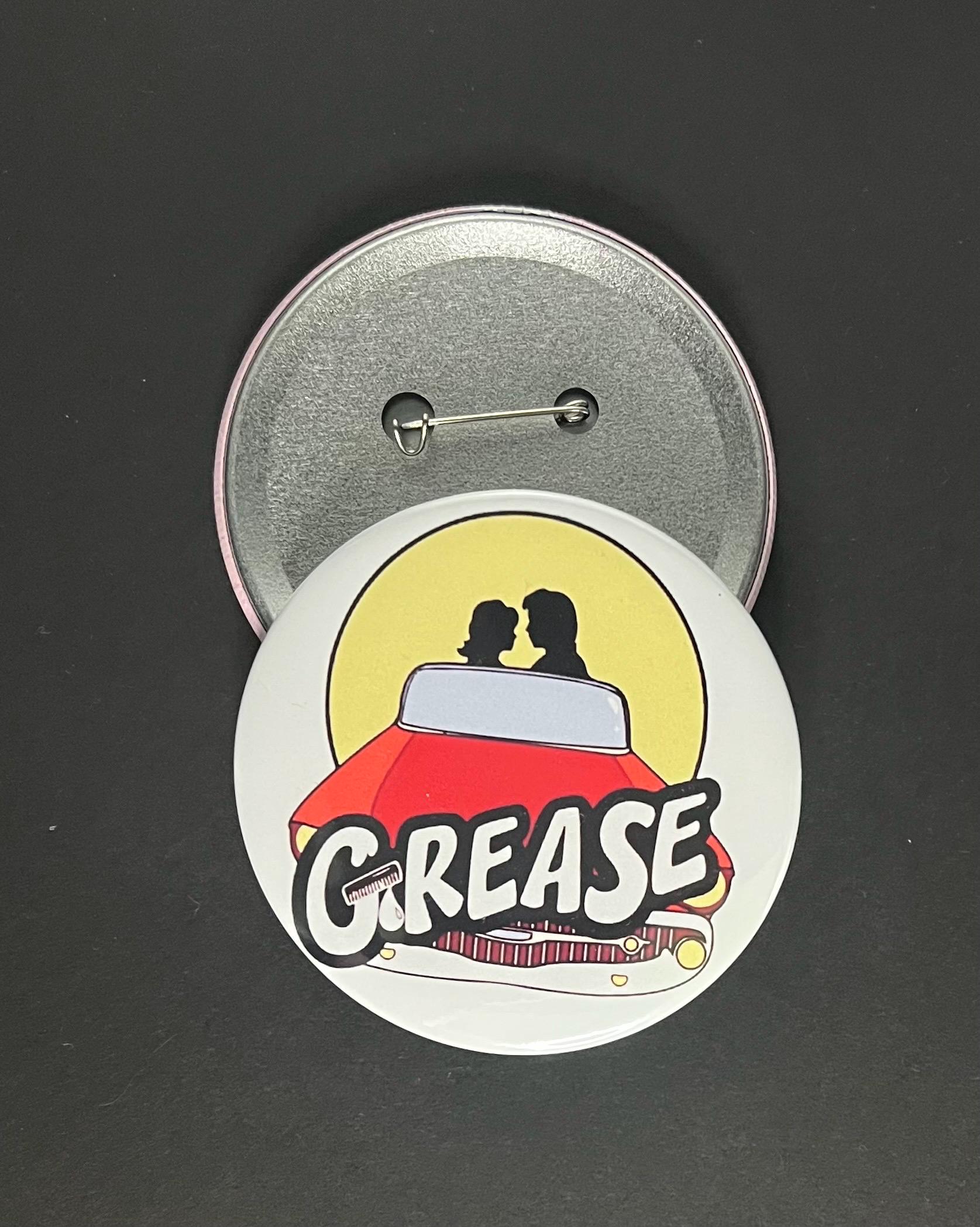 3” Pin Back Buttons | Grease | Pink Ladies | Danny & Sandy | Classic ...