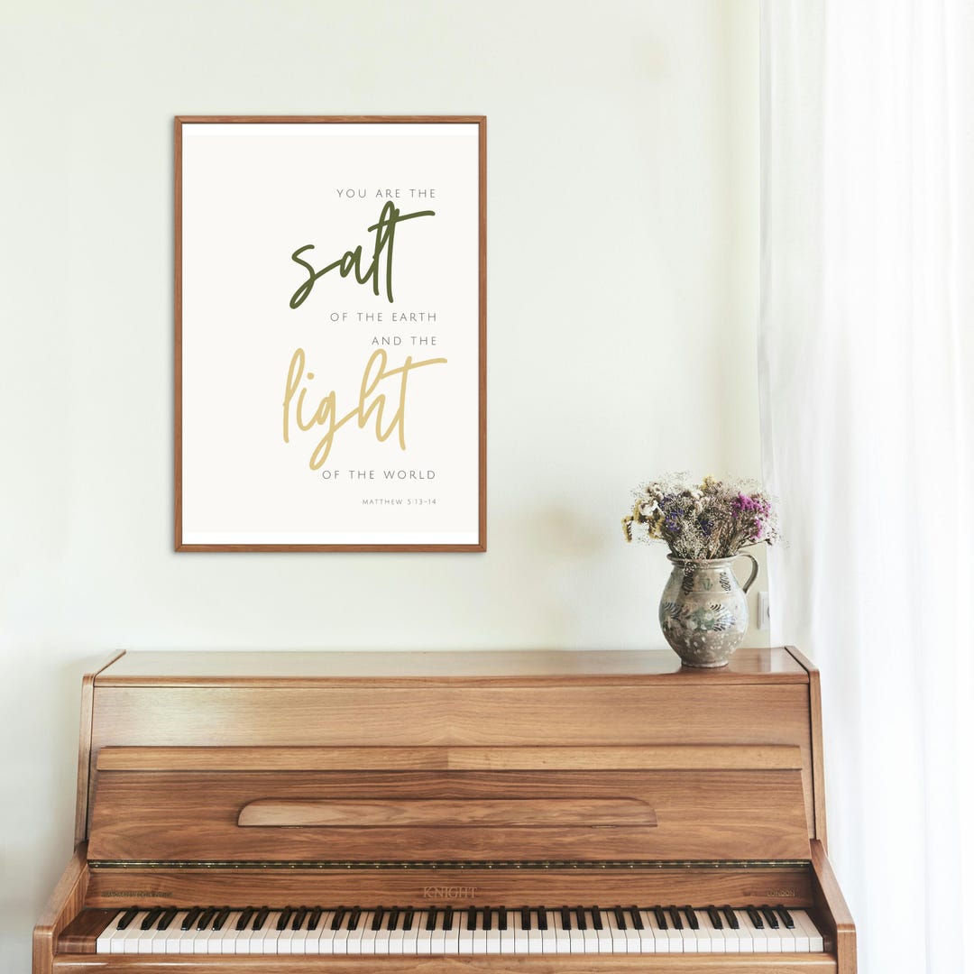 Salt of the Earth, Light of the World Matthew 5:13-14, Christian Wall ...