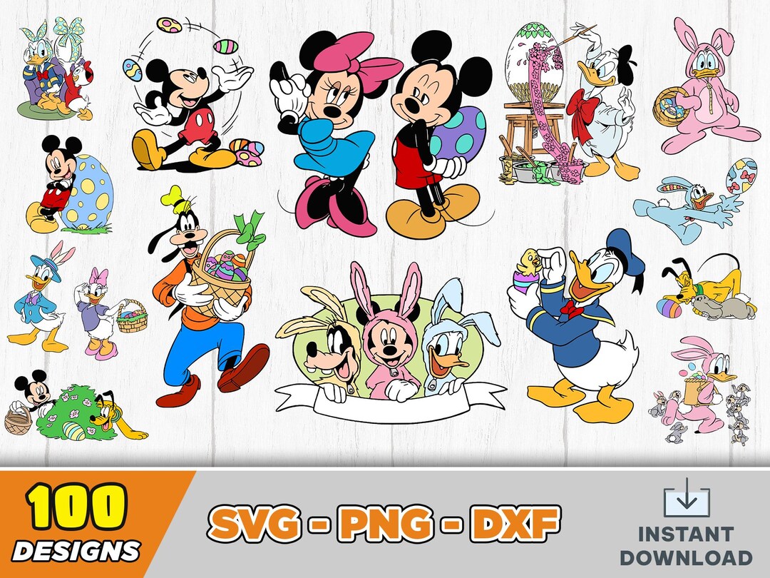 Mickey Minnie Mouse Easter Egg PNG Bundle, Dlsney Easter Day 2025 ...