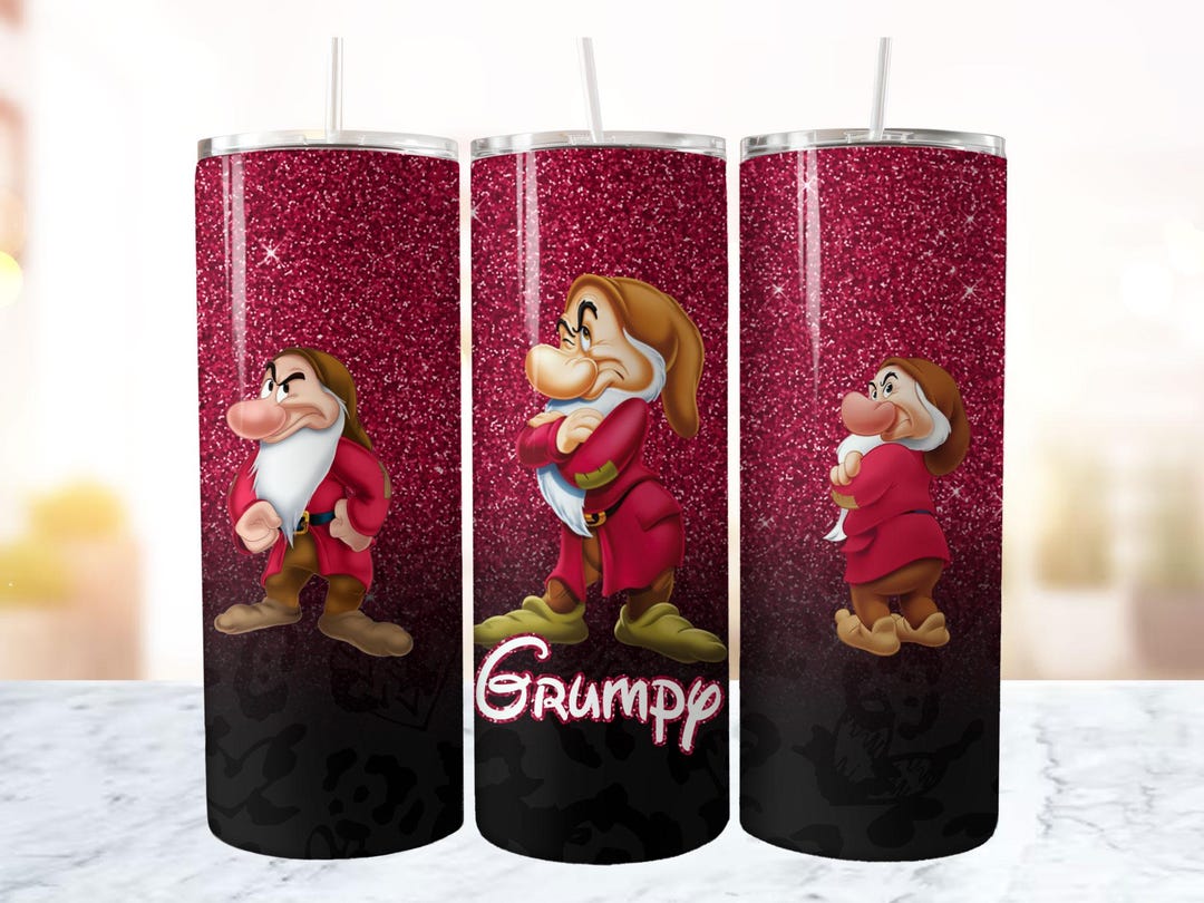 Grumpy Dwarf 20oz Skinny Tumbler PNG, Dlsney Princess 20oz Tumbler ...