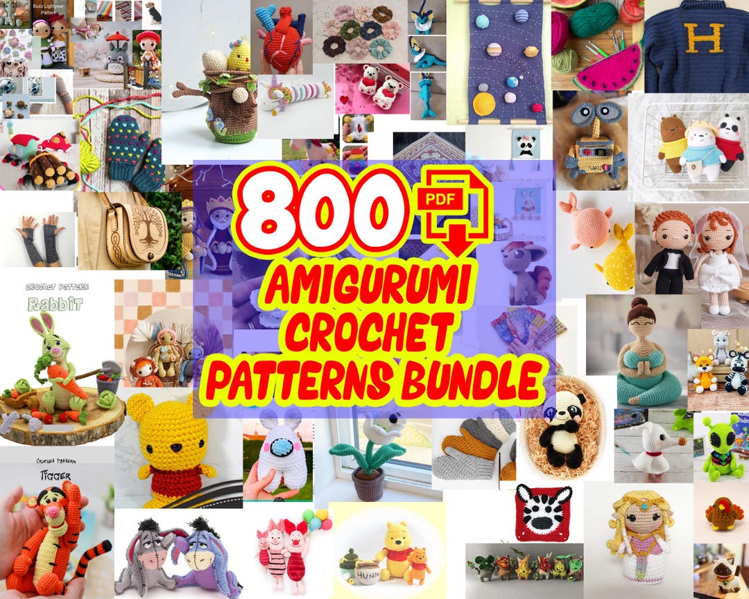 800 Amigurumi Crochet Patterns Bundle, Amigurumi Crochet Patterns ...