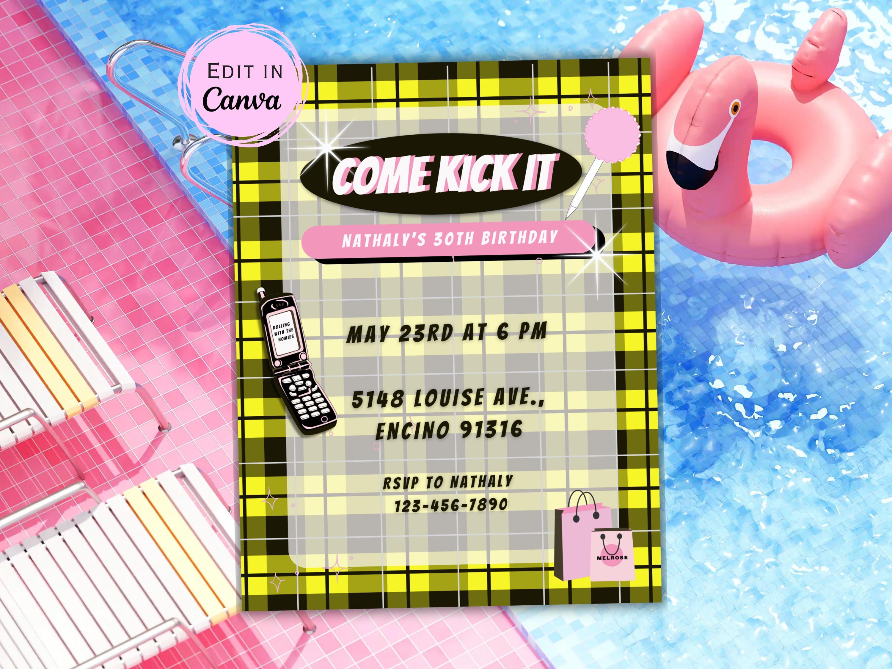 Clueless Birthday Invitation Template: 90s Party, Editable Canva Design ...