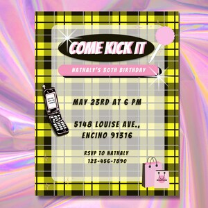 Clueless Birthday Invitation Template: 90s Party, Editable Canva Design ...