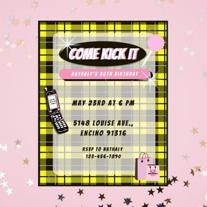 Clueless Birthday Invitation Template: 90s Party, Editable Canva Design ...