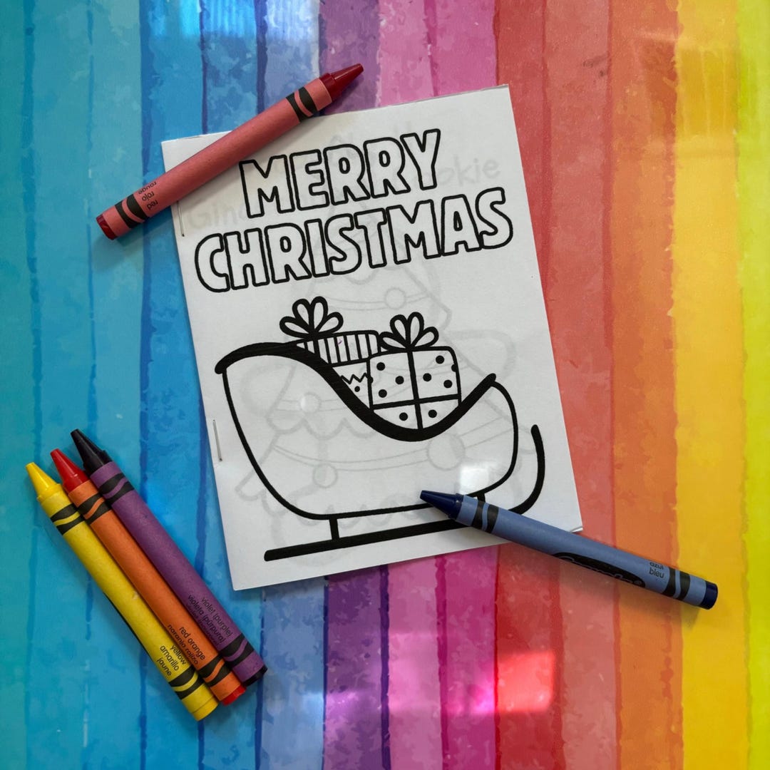 Printable Mini Christmas Coloring Book 8 Fun Pages for a DIY Christmas ...