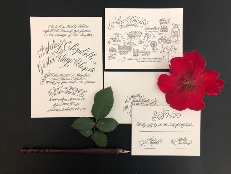 Calligraphy Wedding Invitation / Modern Calligraphy Invitation - Etsy