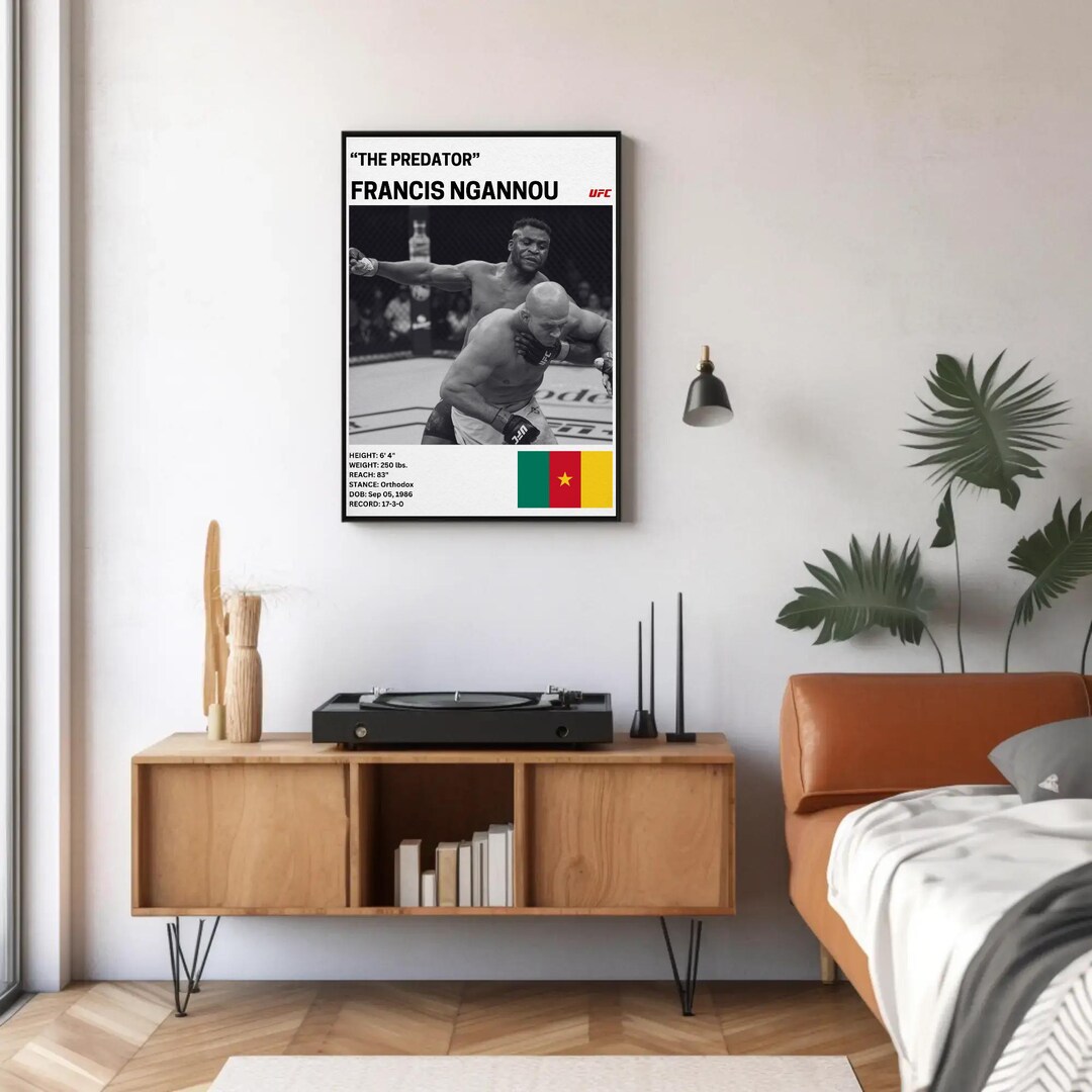 Francis Ngannou Poster, UFC Fighter Wall Art Decor, the Predator, MMA ...