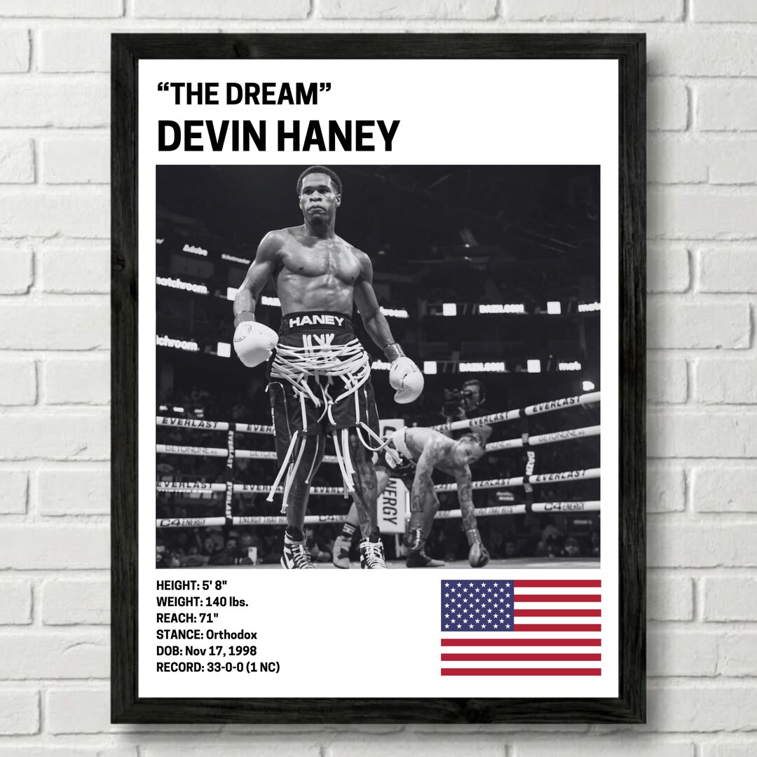 Devin Haney Poster, Boxer Fighter Wall Art Decor, the Dream, Boxing ...