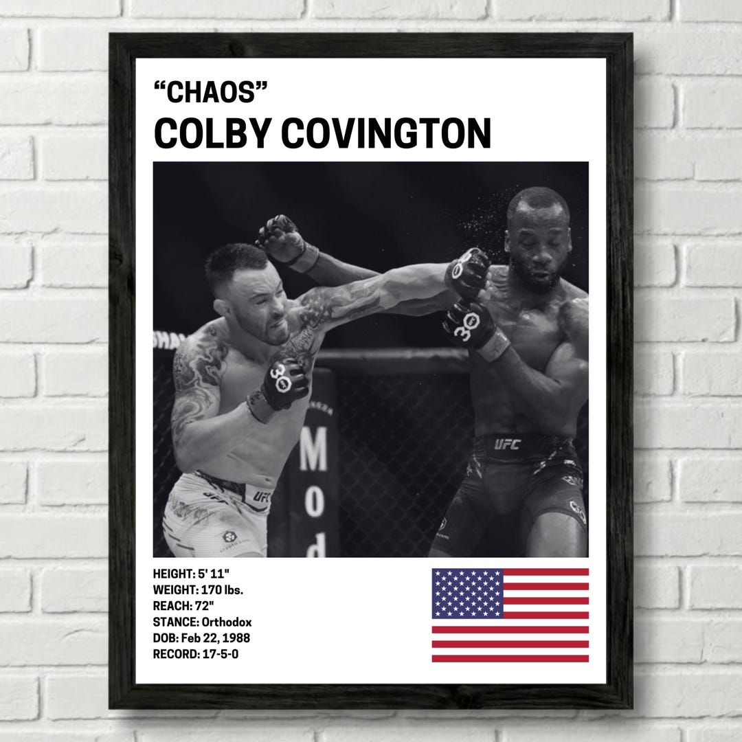 Colby Covington Poster, Fighter Wall Art Decor, UFC, Mixed Martial Arts ...