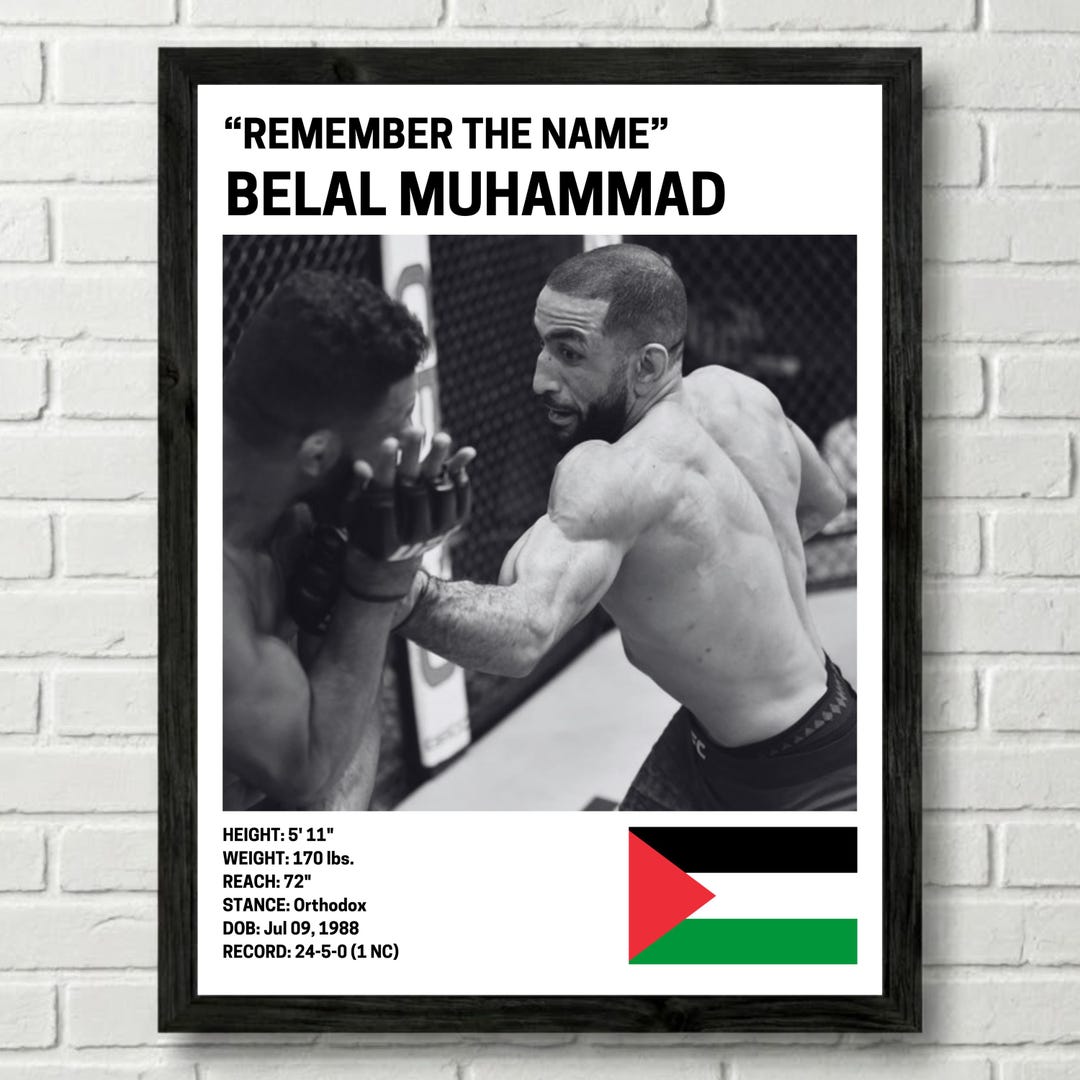 SUBJECT NAME Poster, Fighter Wall Art Decor, Poatan, UFC, Mixed Martial ...