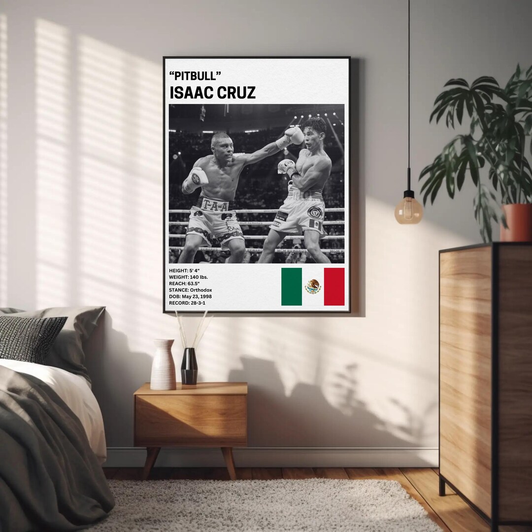 Isaac Cruz Poster, Boxer Fighter Wall Art Decor, Pitbull, Boxing, Boxer ...