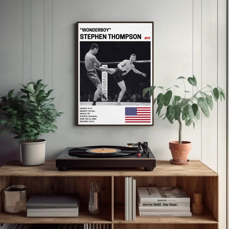 Stephen Thompson Poster, UFC Fighter Wall Art Decor, Wonderboy, MMA ...