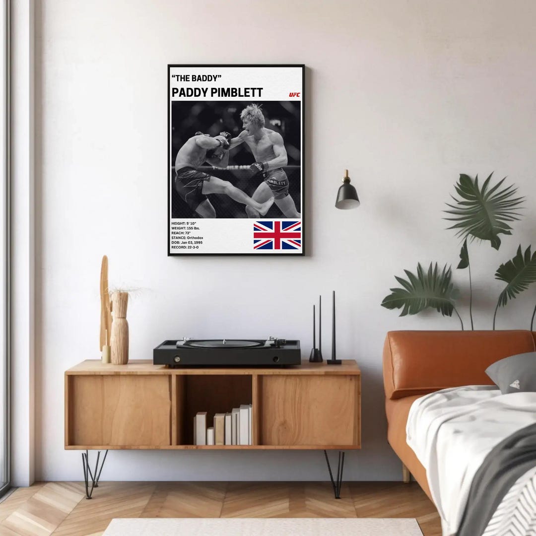 Paddy Pimblett Poster, UFC Fighter Wall Art Decor, the Baddy, MMA, UFC ...
