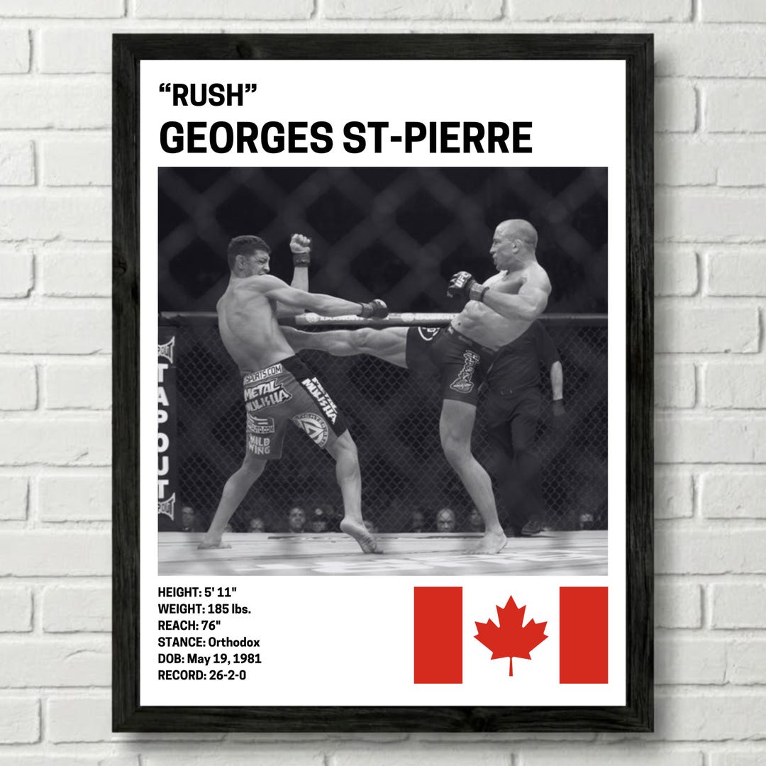 Georges St-pierre Poster, Fighter Wall Art Decor, UFC, Mixed Martial ...