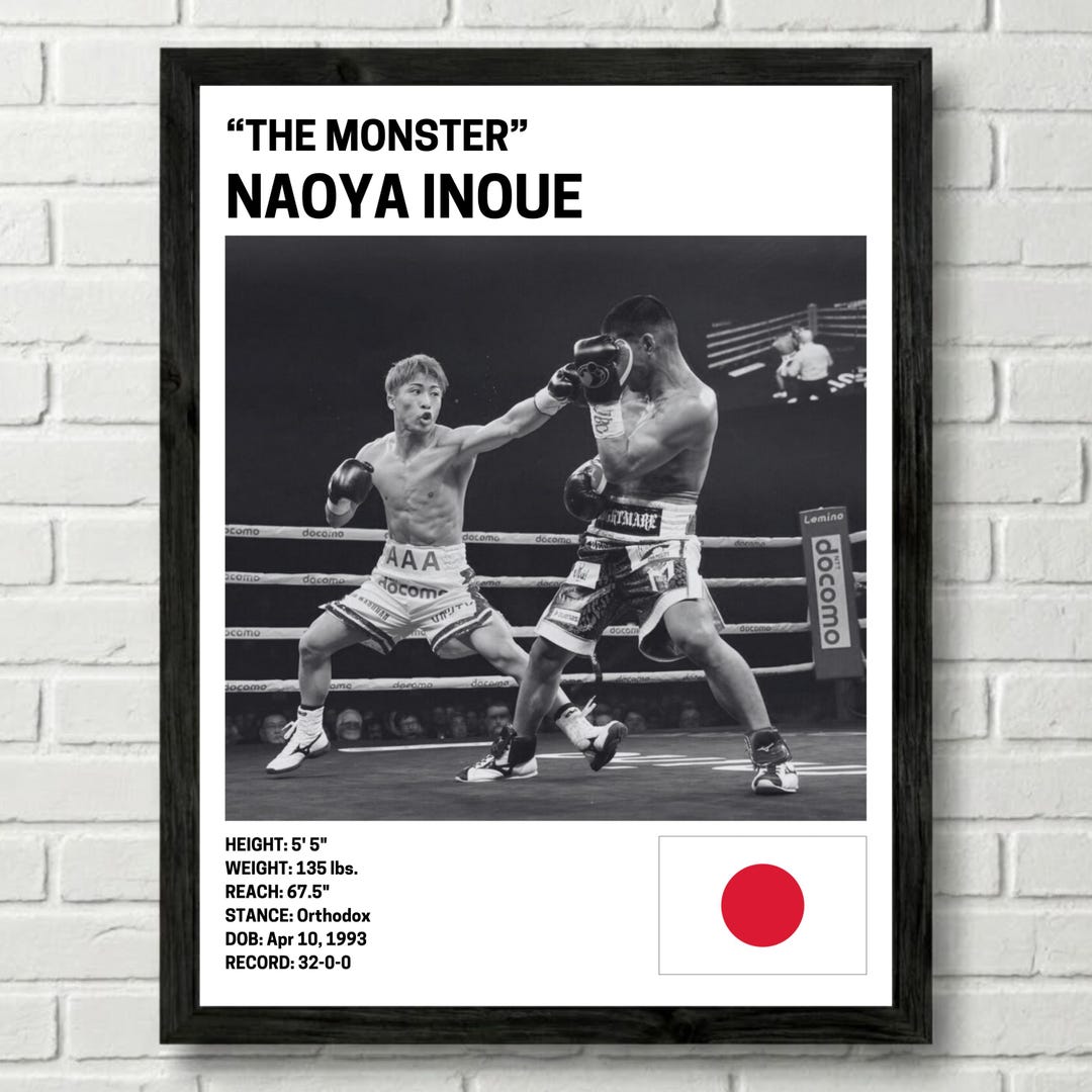 Naoya Inoue Poster, Boxer Fighter Wall Art Decor, the Monster, Boxing ...