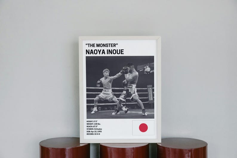 Naoya Inoue Poster, Boxer Fighter Wall Art Decor, the Monster, Boxing ...