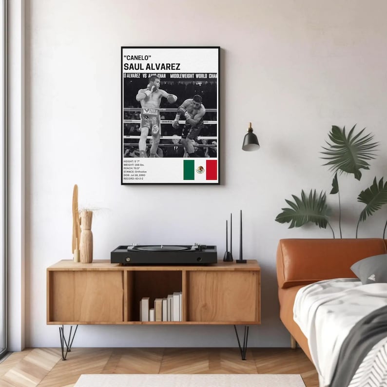 Saul Canelo Alvarez Poster, Boxer Fighter Wall Art Decor, Canelo ...